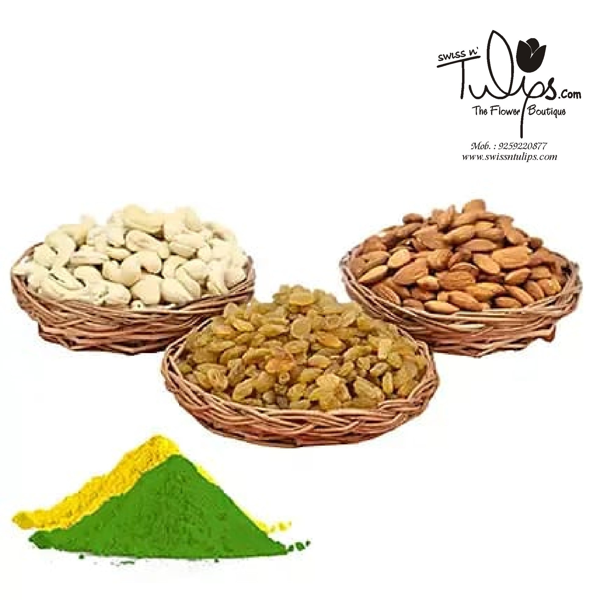 Dry Fruits With Gulal - Swiss N Tulips