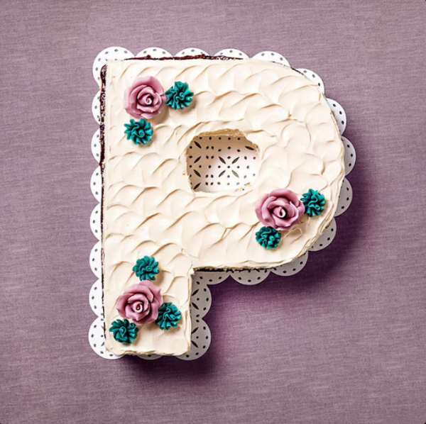 P Alphabet Theme Cake - Swiss N Tulips
