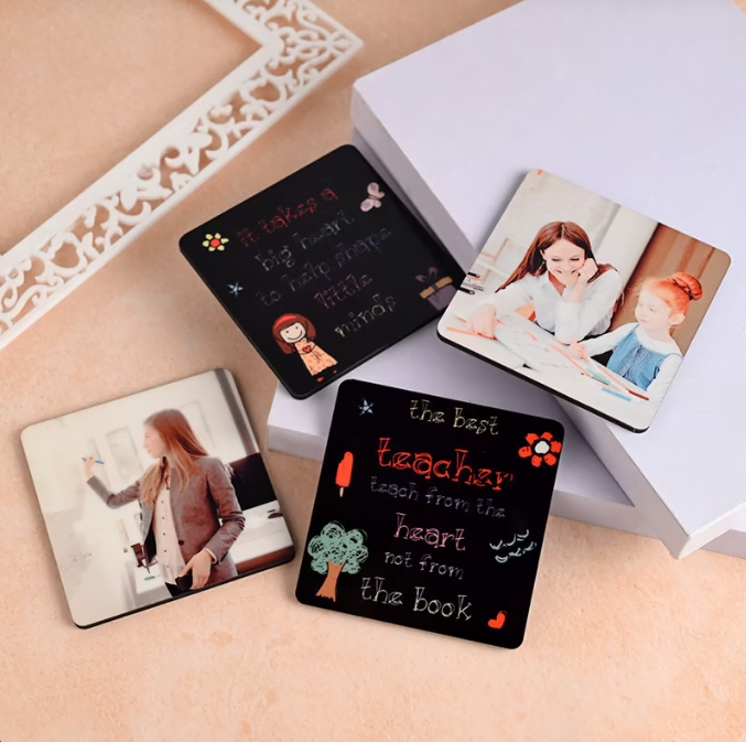Teachers Custom Square Coasters - Swiss N Tulips